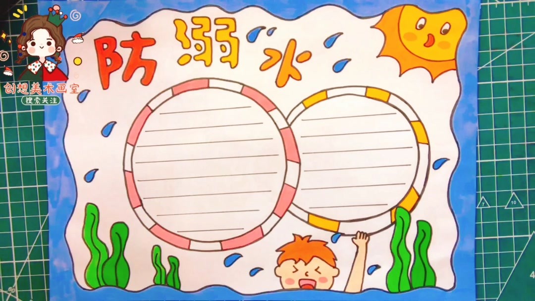 小学生夏季安全教育 防溺水手抄报,简单好看一学就会!