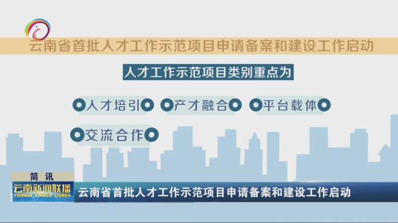 [云南新闻联播]云南省首批人才工作示范项目申请备案和建设工作启动