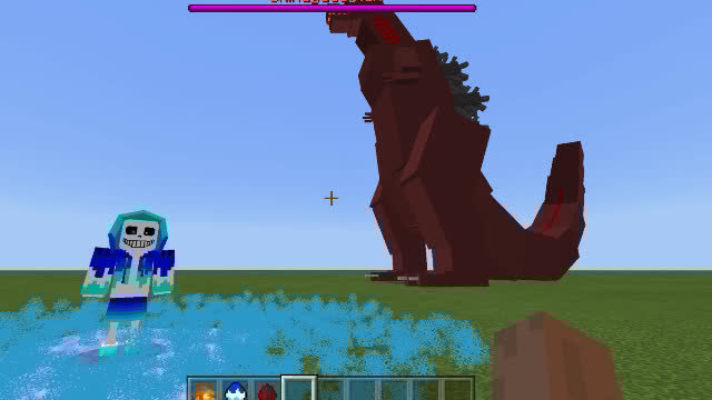 我的世界冰与火sans登场,哥斯拉被他们随便秒