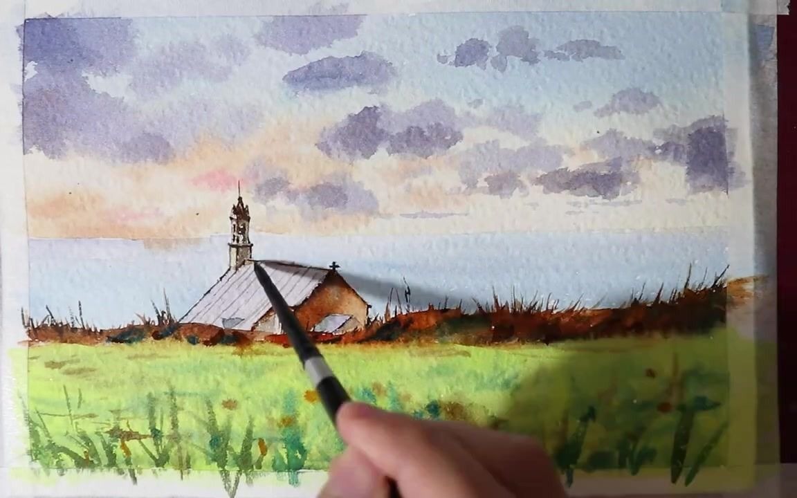 清新的水彩风景插画教程~简单易学新手友好哦