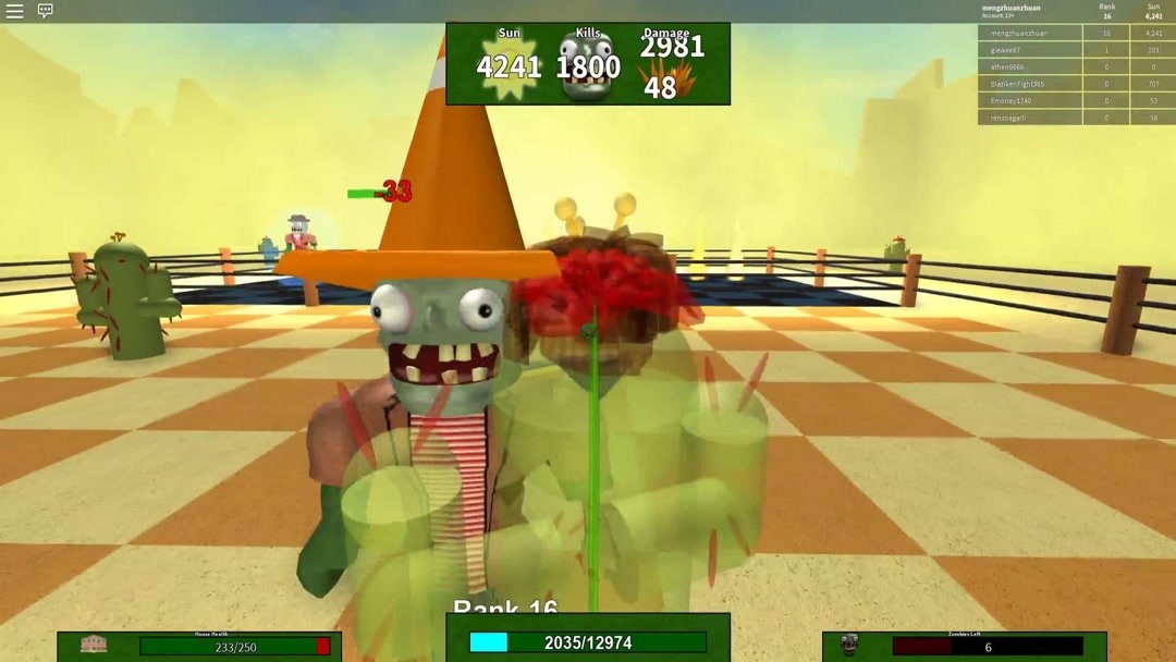 猛砖砖 虚拟世界乐高生存游戏 植物大战僵尸花园战争模拟器仙人掌