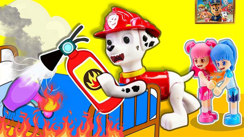 汪汪队安全教育篇,叮叮忘记关吹风引起火灾,狗狗毛毛出发救援