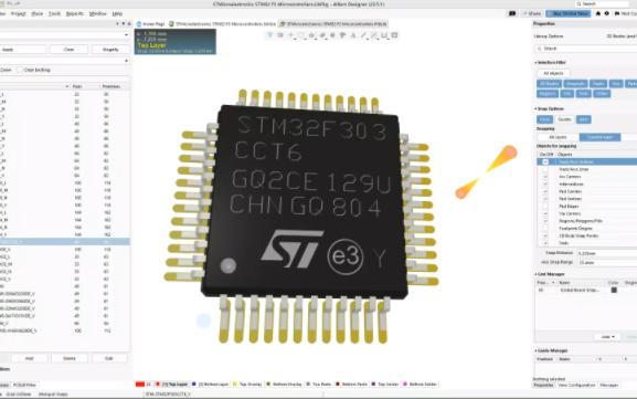 【封装库简介】83. 意法半导体STM32F3系列微控制器PCB封装库
