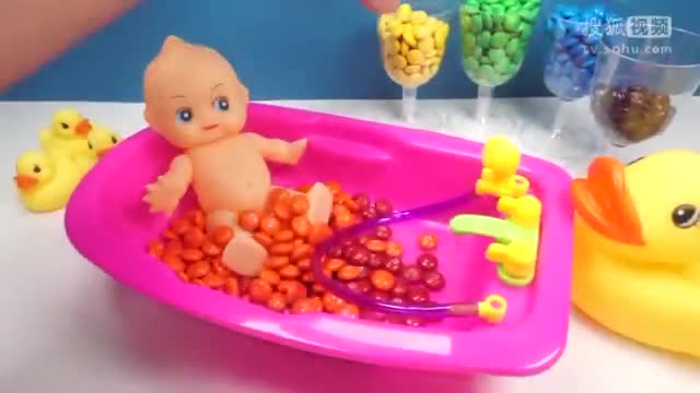 娃娃彩虹糖学习颜色橡皮泥手工制作小动物水果形状教程