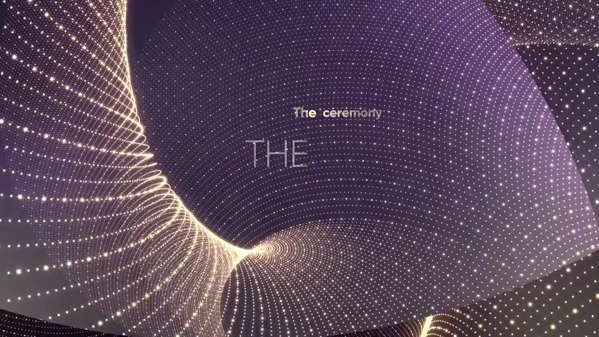 金色粒子颁奖典礼片头,可替换图片修改文字