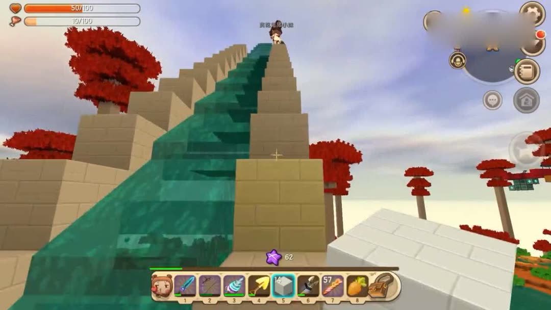 【小宇mn】迷你世界:根据粉丝建议,我在家园造了一个水流滑滑梯