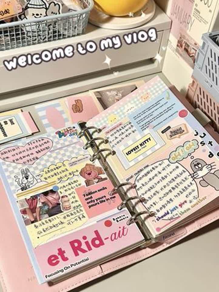 贴贴新本子啦!彩里彩气才是我的本命排版#超治愈的声控手帐 #手账 #...