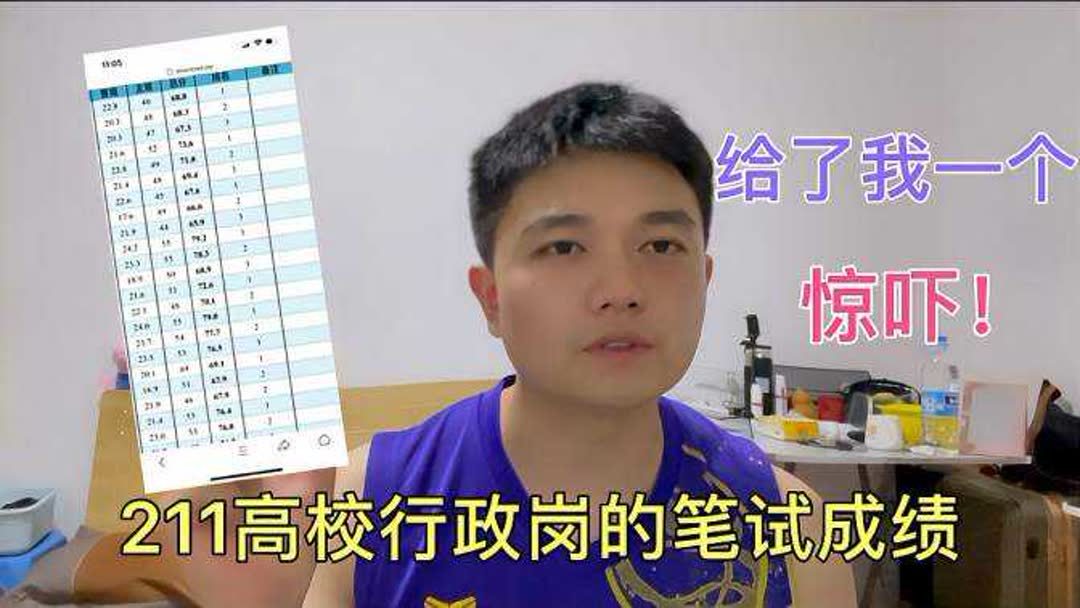 研究生小伙工作前的最后一次考试,高校行政岗,这次成绩真的厉害