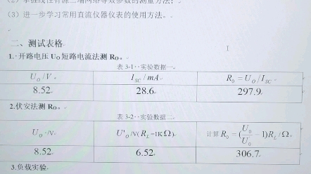 大学电路实验报告(需要自取)—戴维南定理