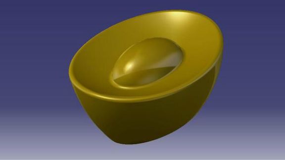 原创|CATIA软件建模教程5—运用曲面画一个金元宝