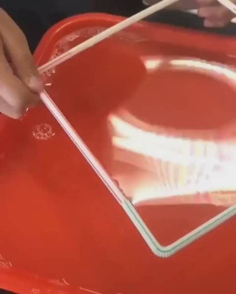 有趣试验:液体表面的张力是各向均等的