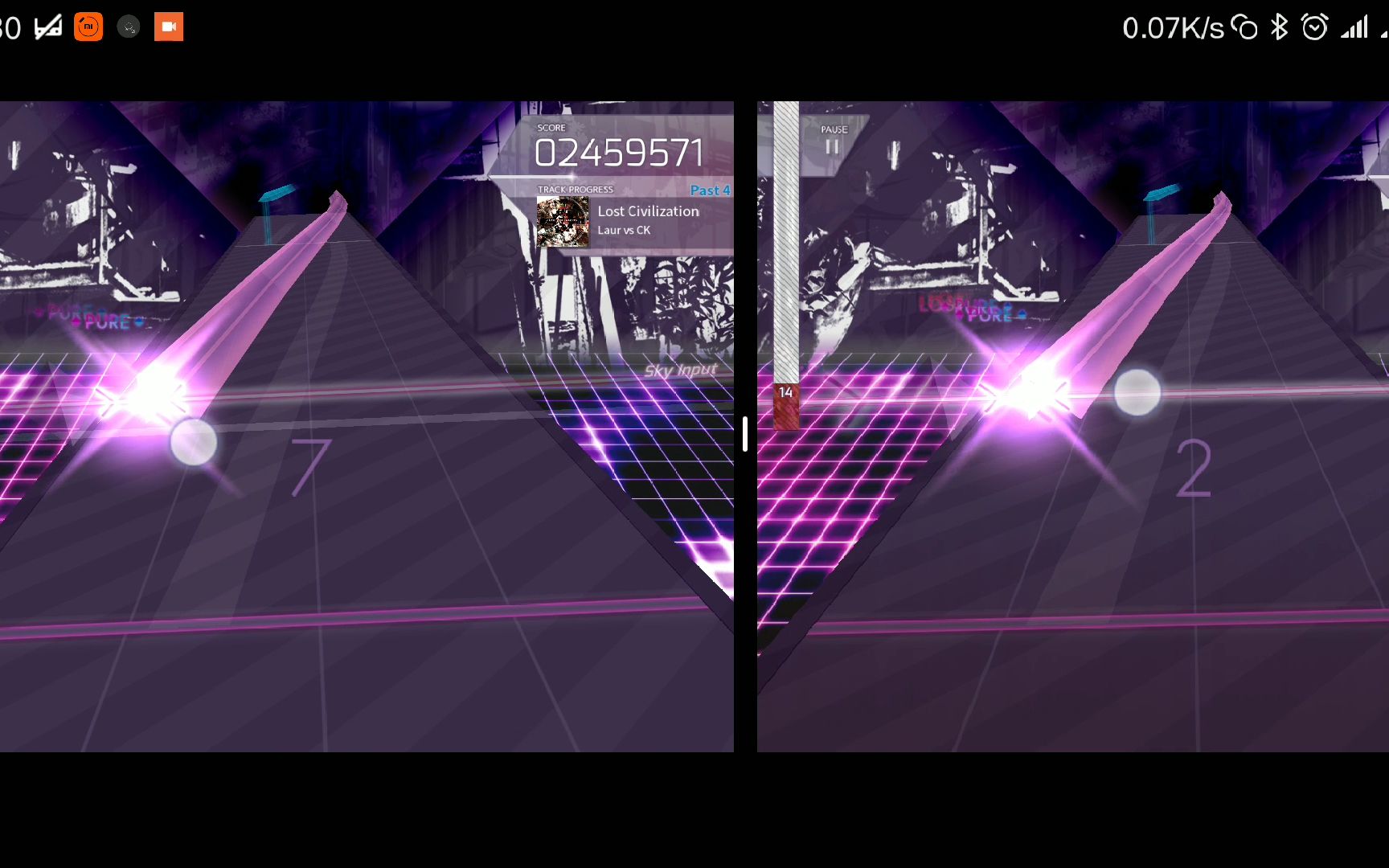 【Arcaea】秘制双开+加分屏——爽到。?!顺带把全面屏手机用平板...