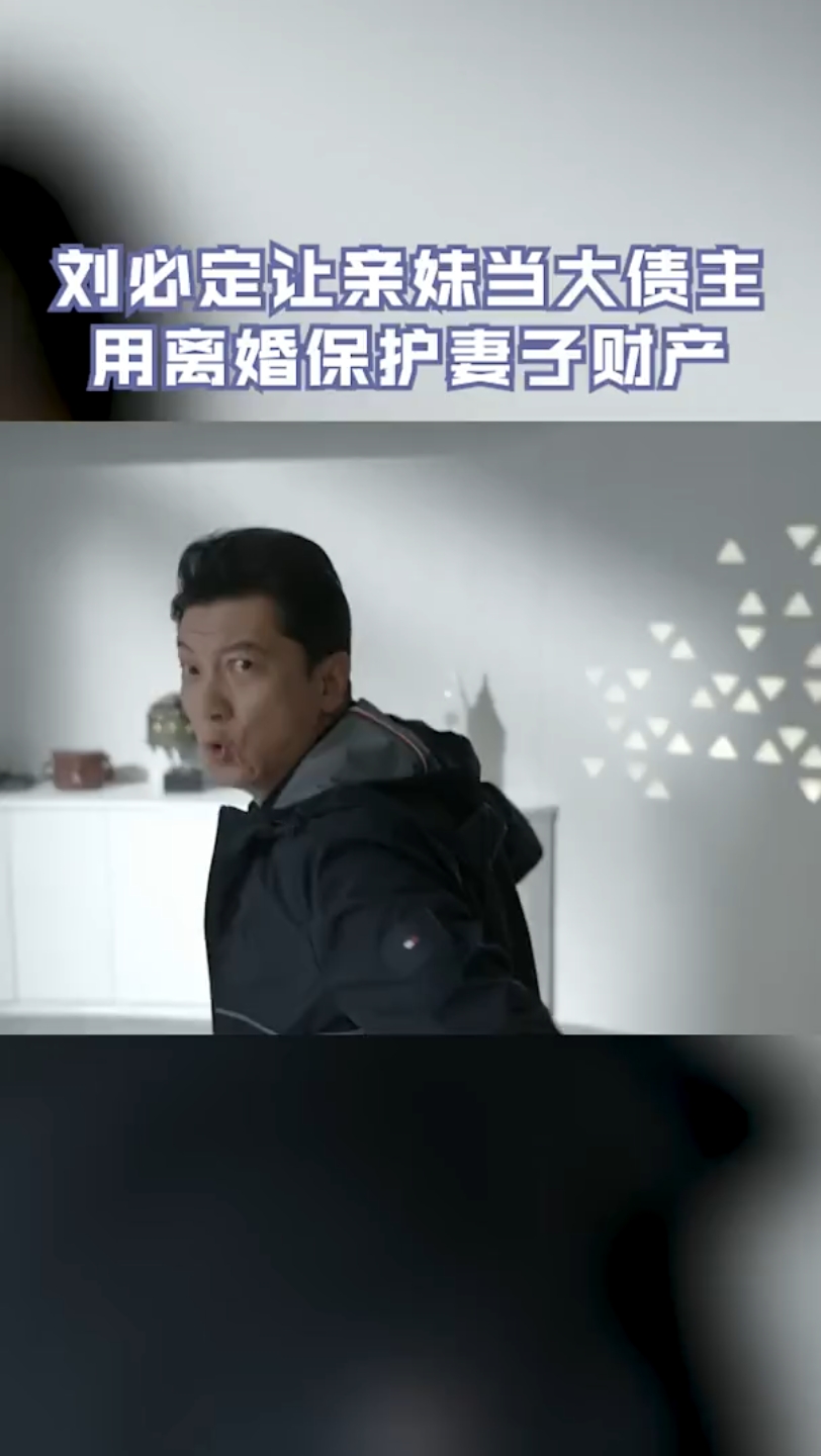 大厦将倾,刘必定让亲妹做自己的债主保住核心资产,让妻子与自己离婚...
