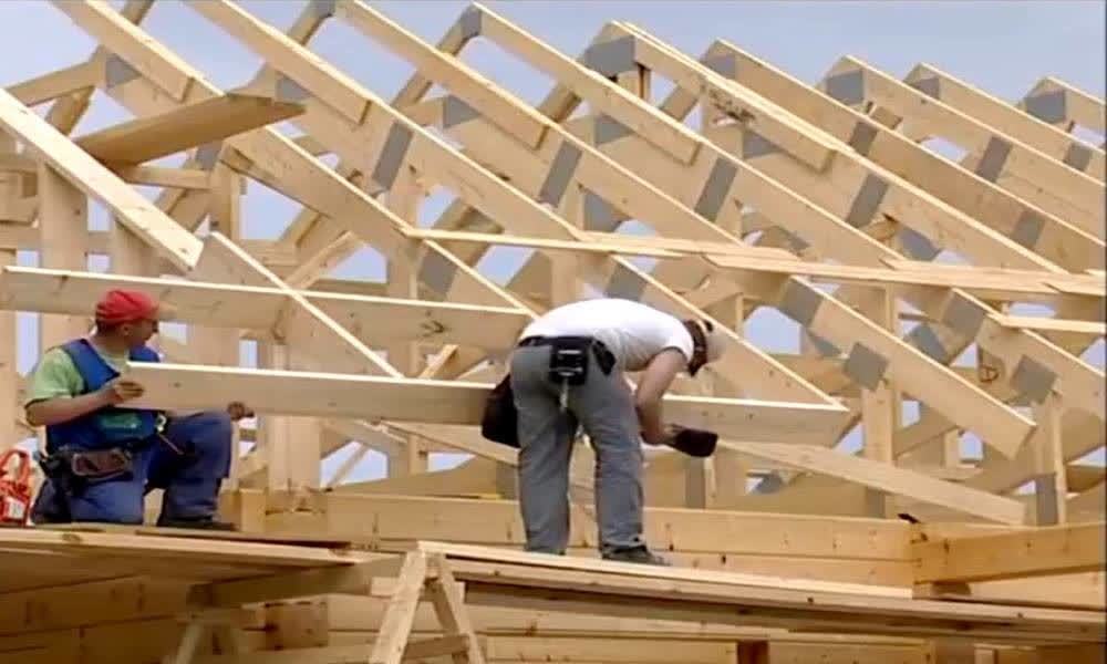 木结构房屋搭建过程,这搭建速度真快,牛了