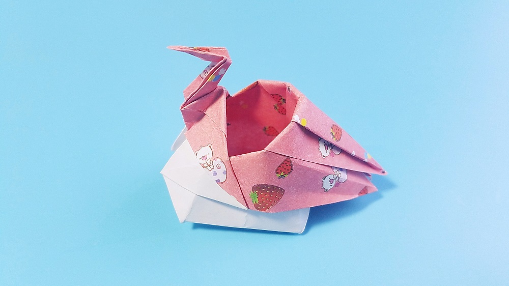 教你折纸千纸鹤收纳盒,简单漂亮,放东西方便