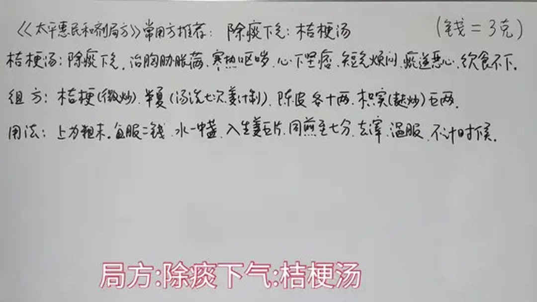 局方:除痰下气:桔梗汤