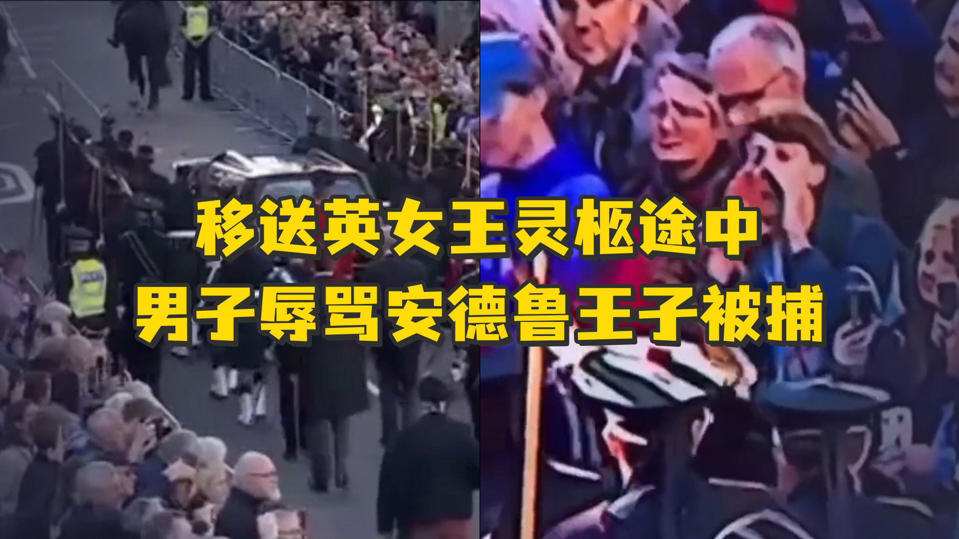移送英女王灵柩途中,一男子辱骂安德鲁王子后被捕
