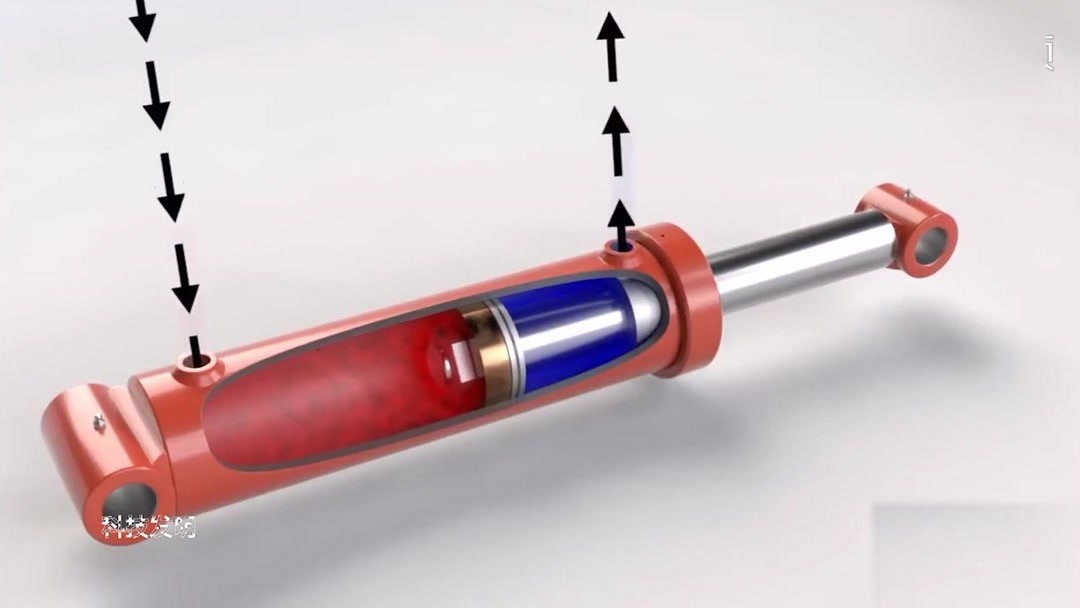 液压杆体积小为何还这么强?3D动画展示其内部结构和工作原理