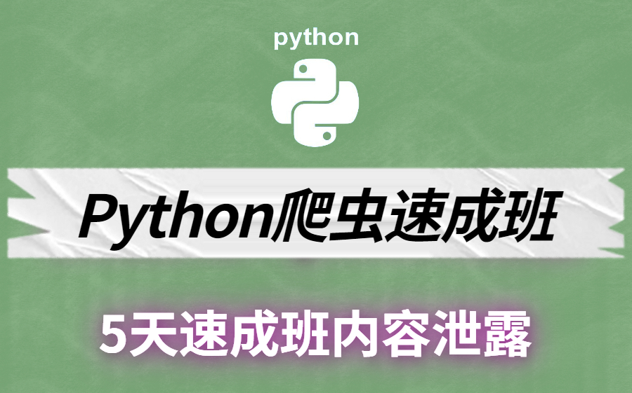 python爬虫5天速成班,0基础安装软件到做项目,学完接单不是梦!