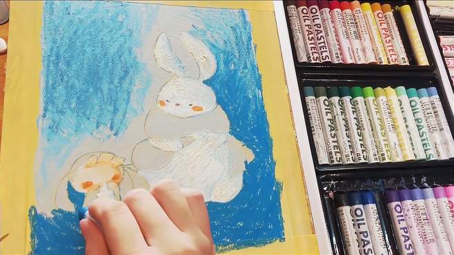 油画棒,今天简单地画一幅