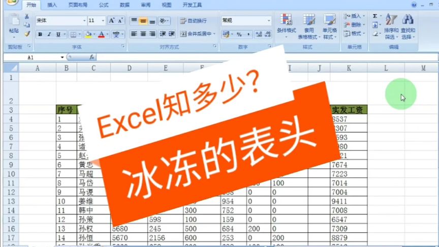 Excel冻结表头,数据查询更简洁