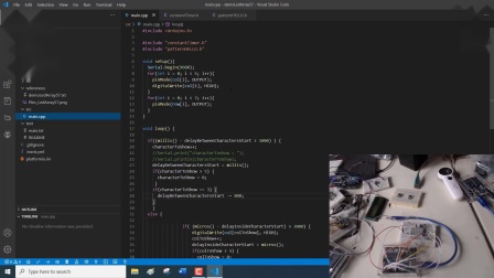 79 - 5×7 LED阵 - 代码 -《Arduino UNO 在 C 及 C++ 教学中的应用》