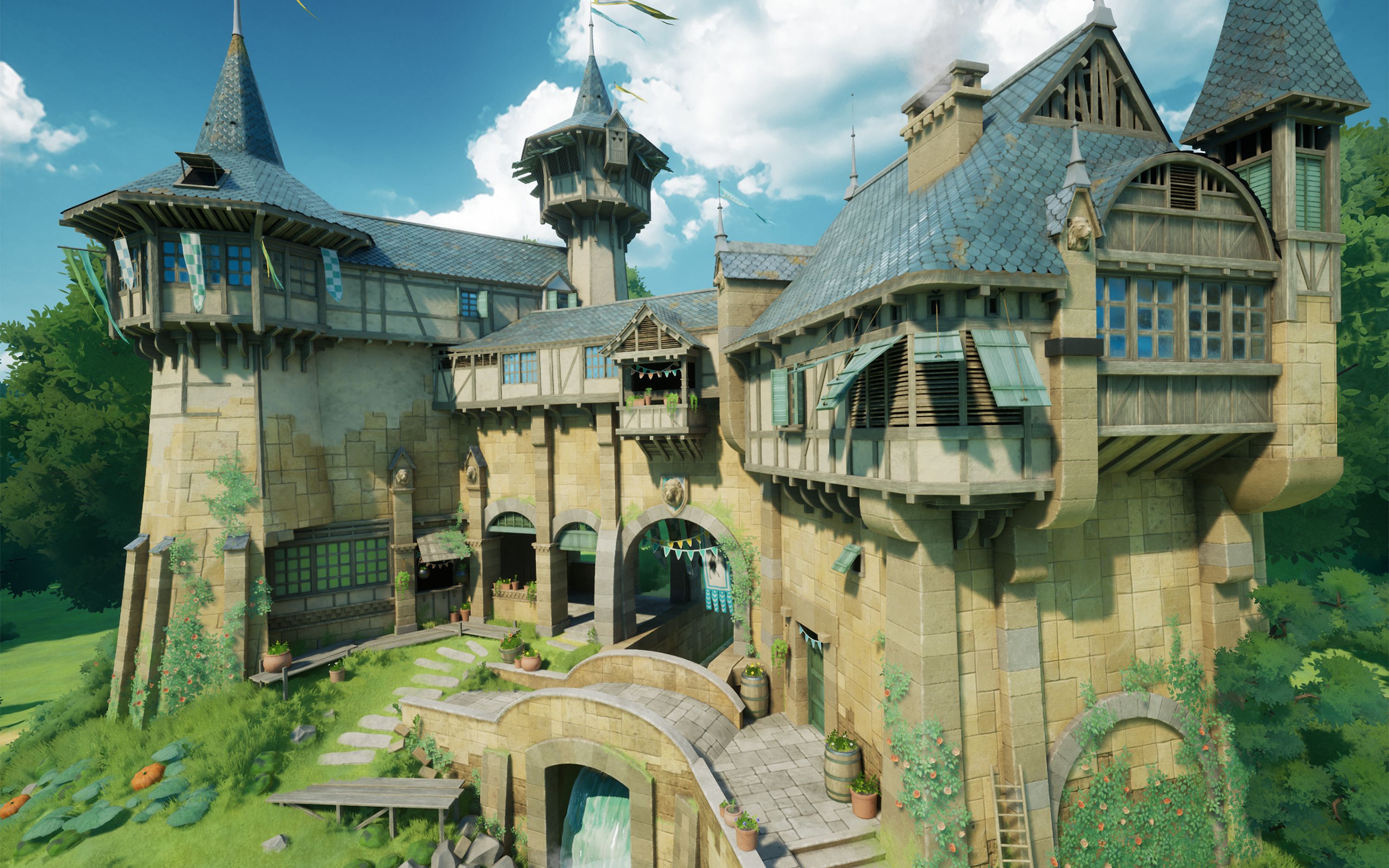 【Maya场景建模】欧美古建筑“城堡”场景模型制作