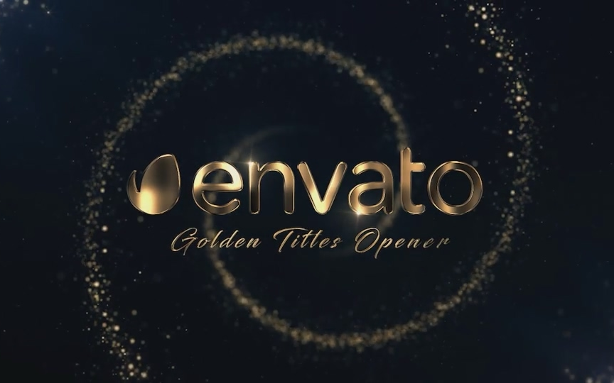 AE模板-金色粒子漩涡效果的文字叙述模板文字介绍模板预告片视频 ...