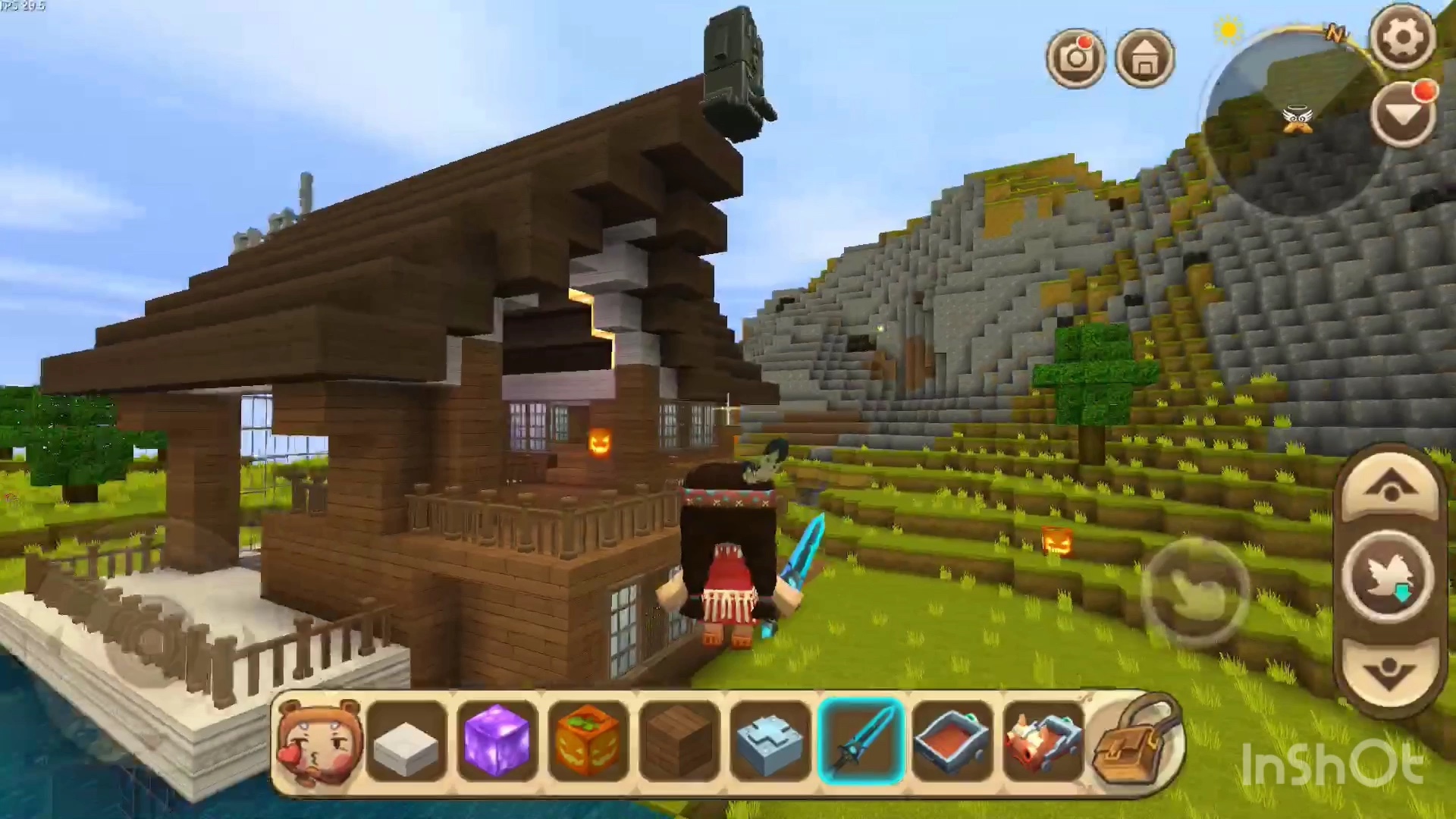 《迷你世界》萌新的建造之旅,一期工程小木屋+海底隧道