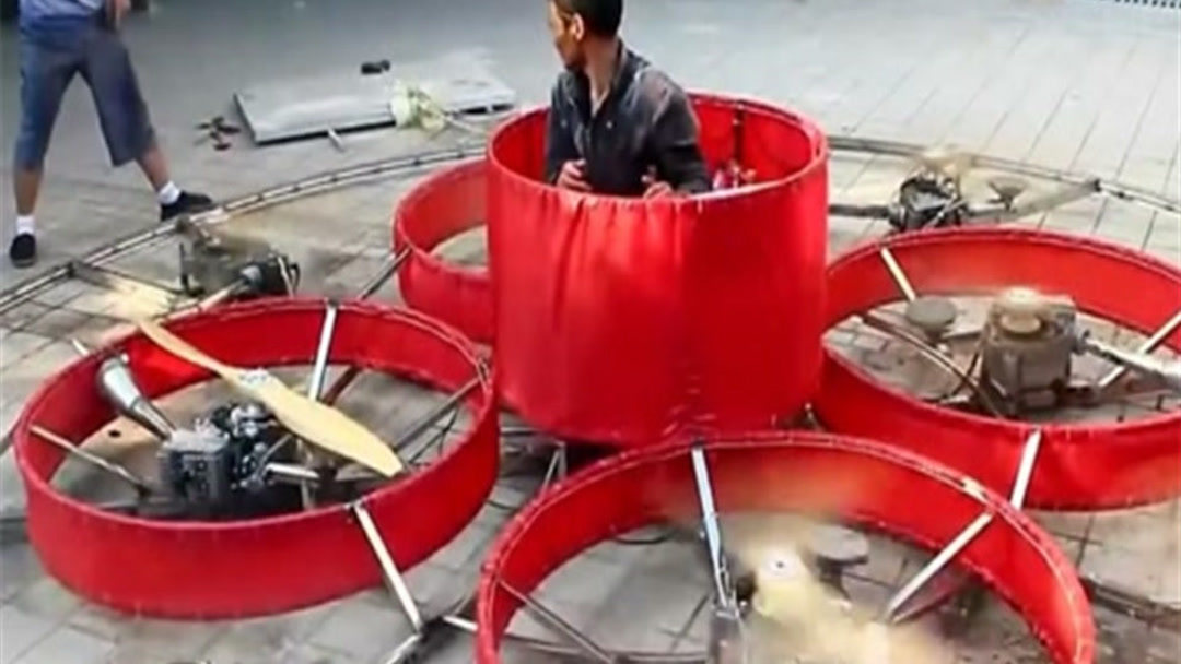   湖北大叔发明“碟形飞行器”,花费超6万元,网友:这是高手!