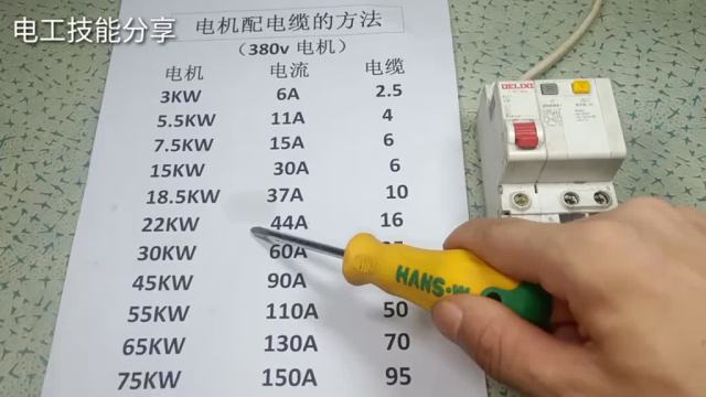 电机配电线,请收藏这张表,不用请电工,电机配线再也不求人