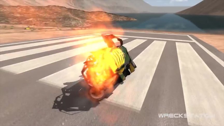 汽车模拟:大货车开足马力通过空中铁链球