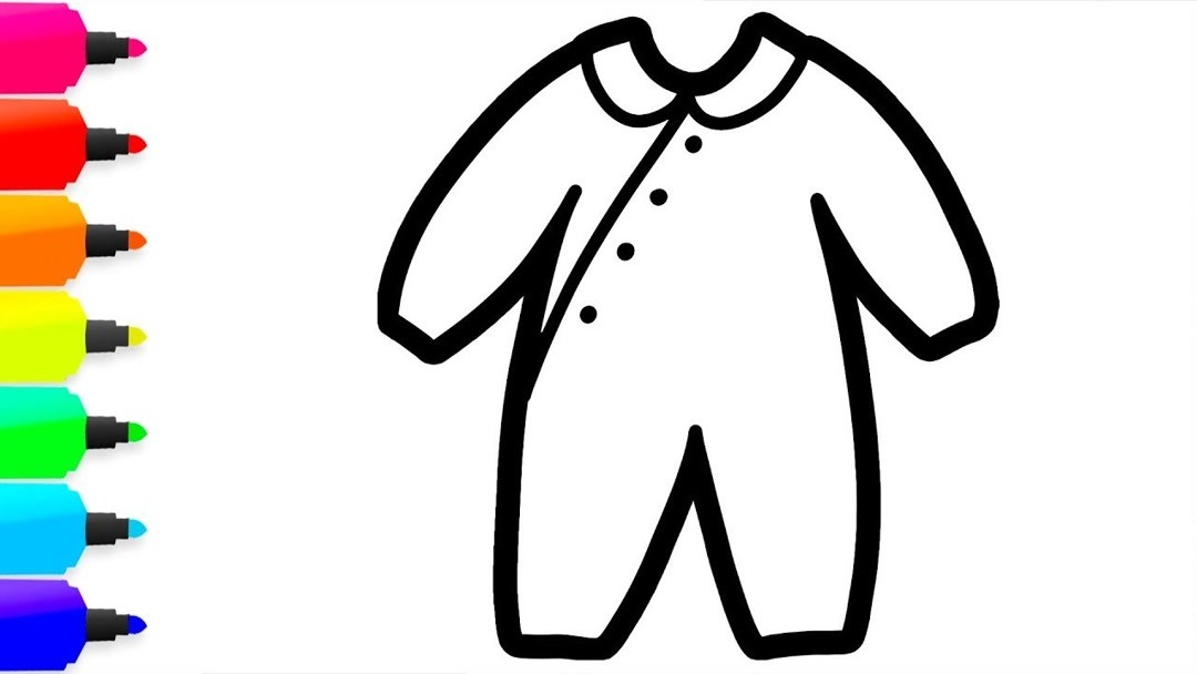 用简笔画画不同的婴儿服,涂上颜色非常漂亮,绘画教程!