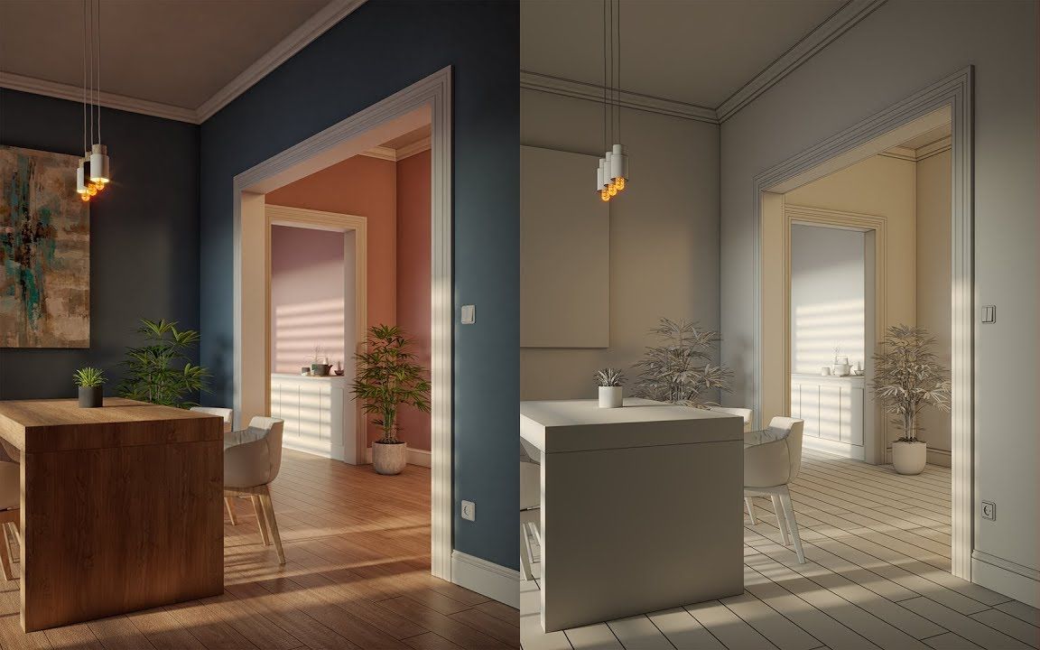 照片级!V-Ray next for sketchup室内场景从建模到渲染