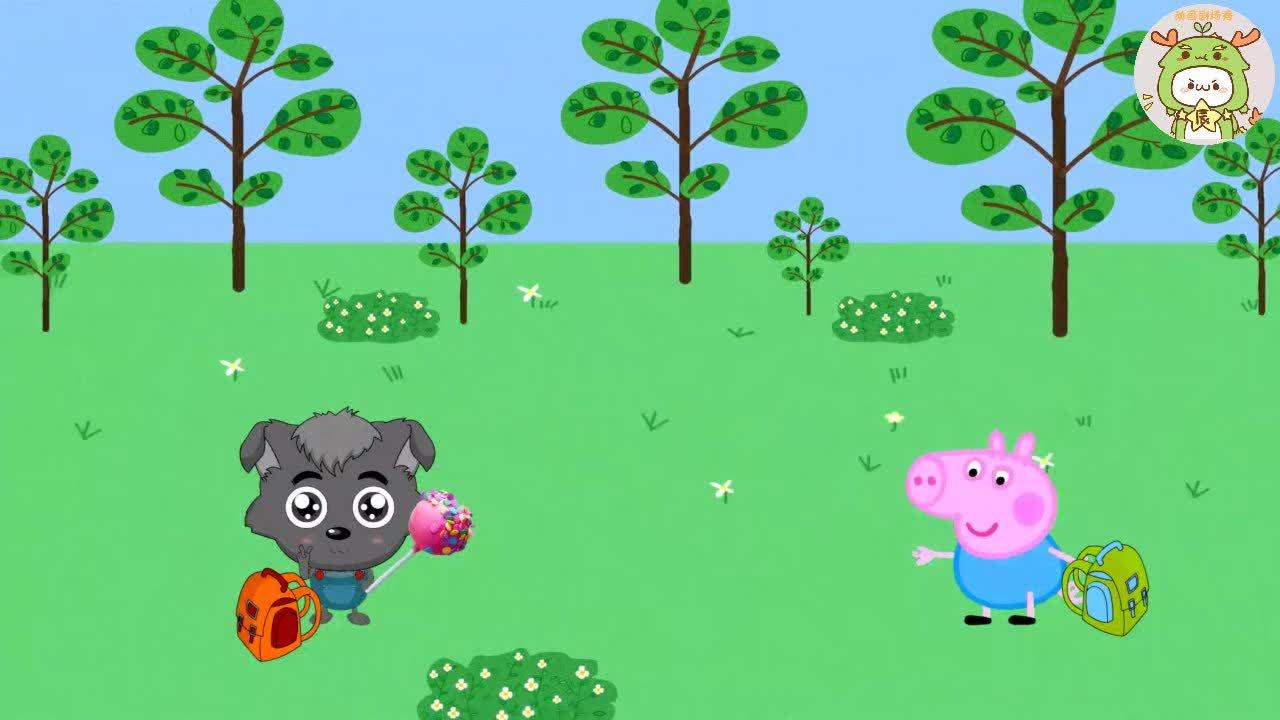 放学路上突然下起了大雨,小灰灰忘记带雨伞,动画剧场秀