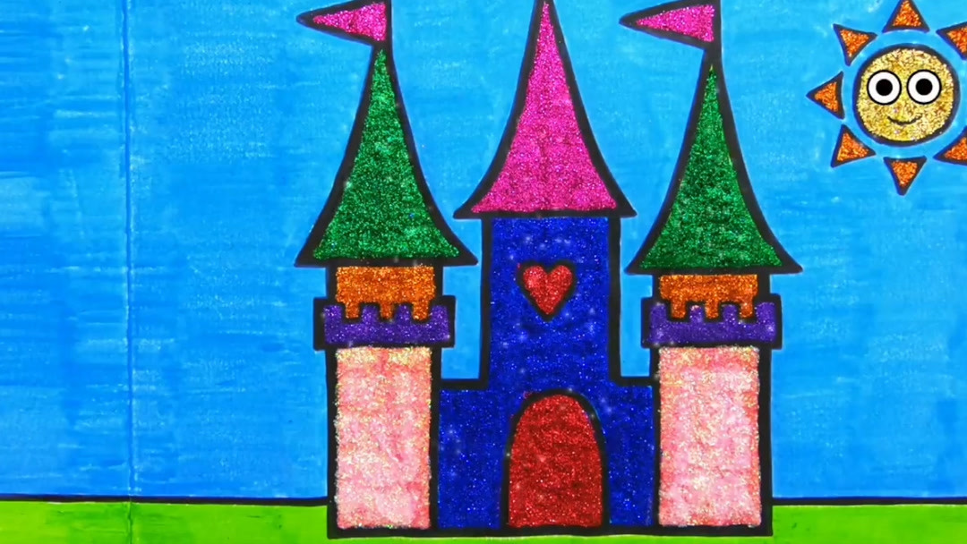 儿童启蒙绘画 第16集 画一座美丽的城堡吧