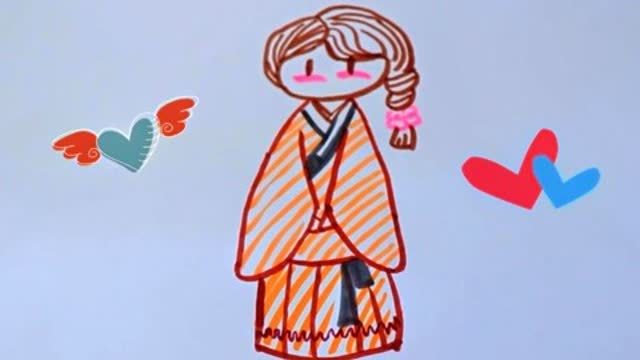志鹏简笔画:跟我一起画穿古装的小姑娘吧,你们会画吗?