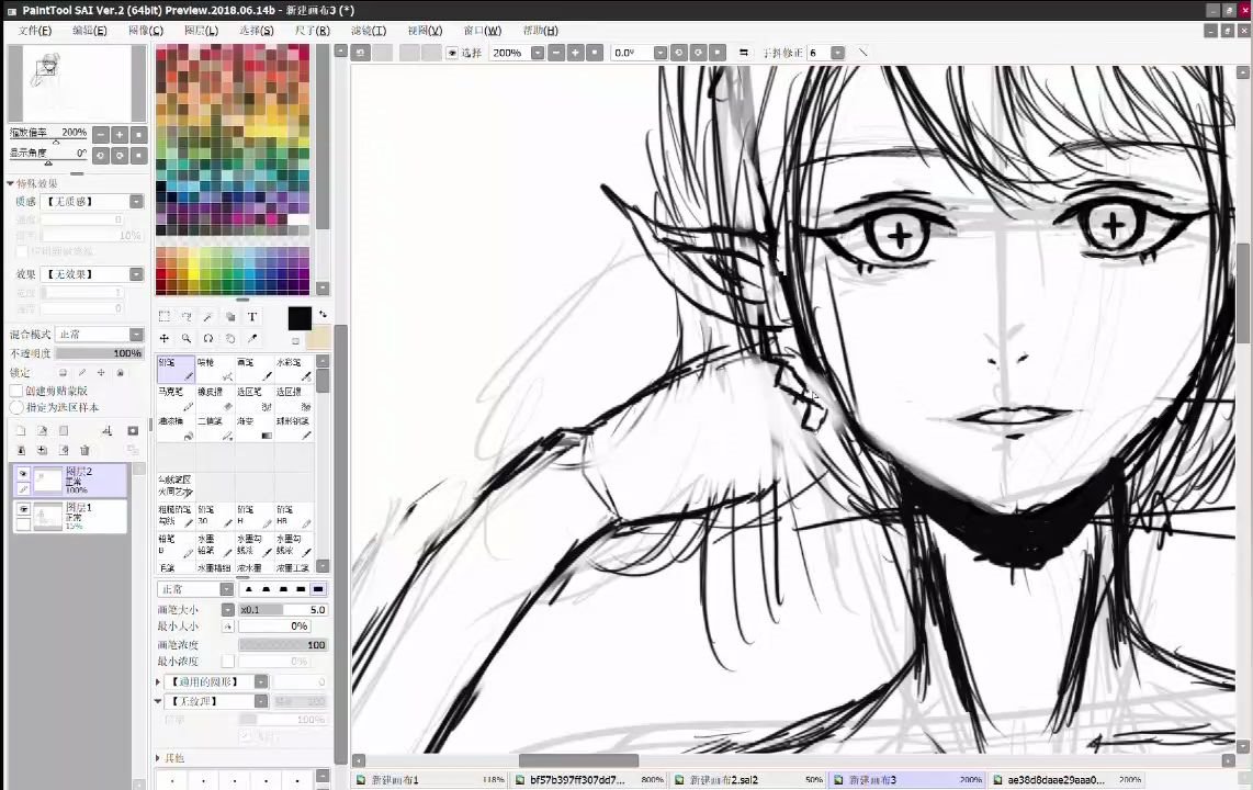 【Sai】(绘画过程)随便画画