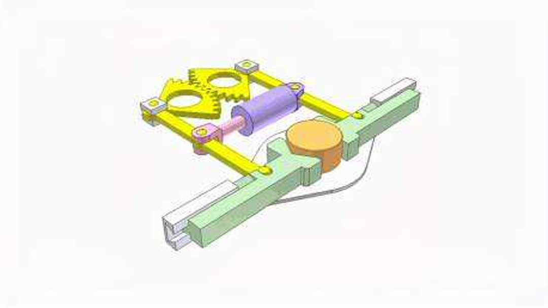 齿轮自定义中心夹持机构动画展示