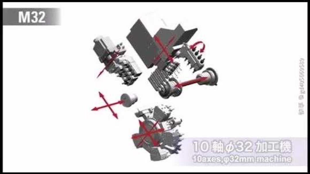 西铁城走心机M32 机型 10轴Φ32mm加工,可同时五轴加工#数控加工