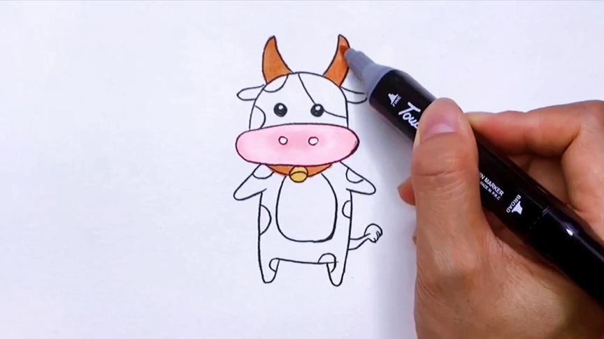 奶牛怎样画简单又可爱?