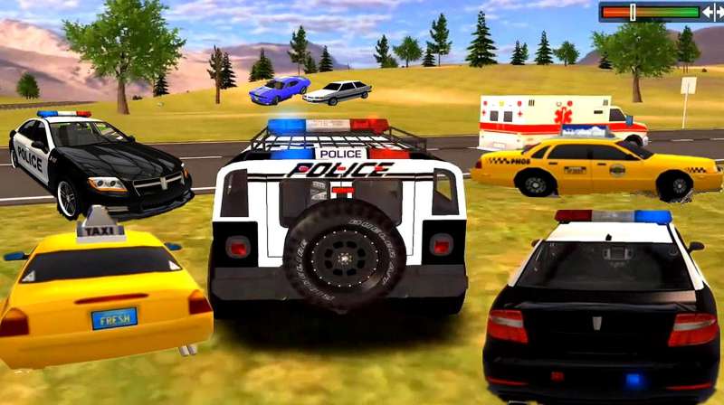 警车模拟器,方块警车滑行