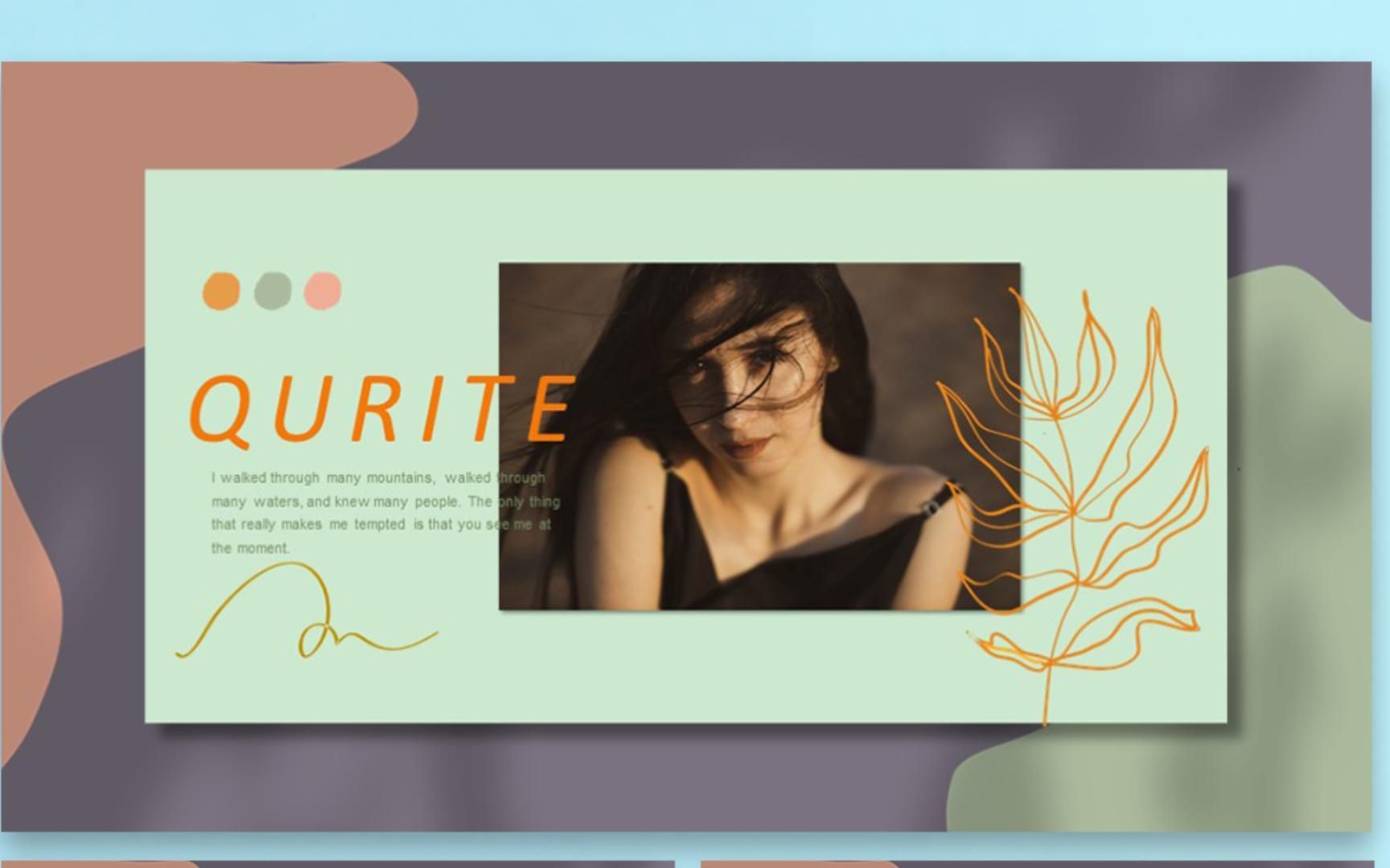 自我介绍莫兰迪风格商务答辩总结汇报设计ppt模板素材下载【8179】