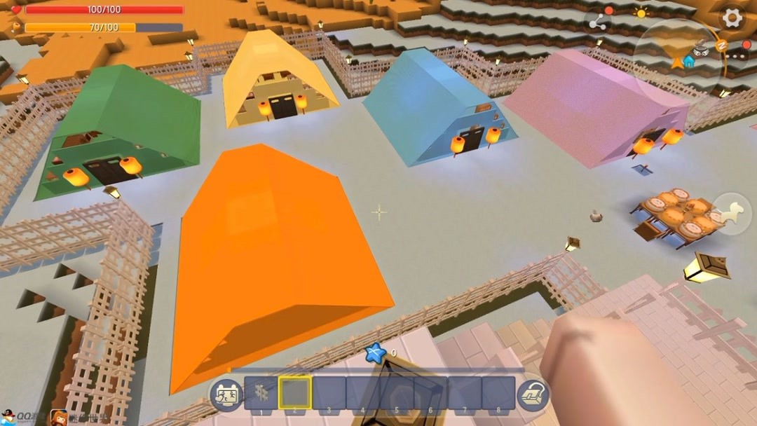 迷你世界《雪地帐篷生存》寒冷雪原上,几个孤独的帐篷,要活下去