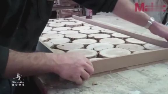 老外纯手工打造实木桌子,太牛逼了