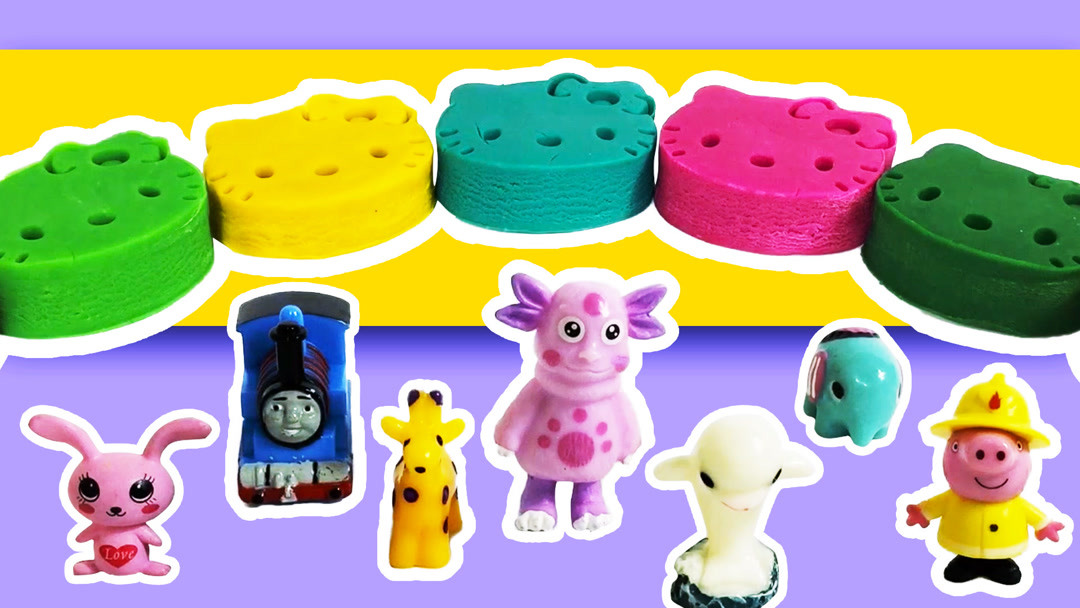 彩色Hello Kitty凯蒂猫橡皮泥藏惊喜 小猪佩奇各种不同可爱小东西