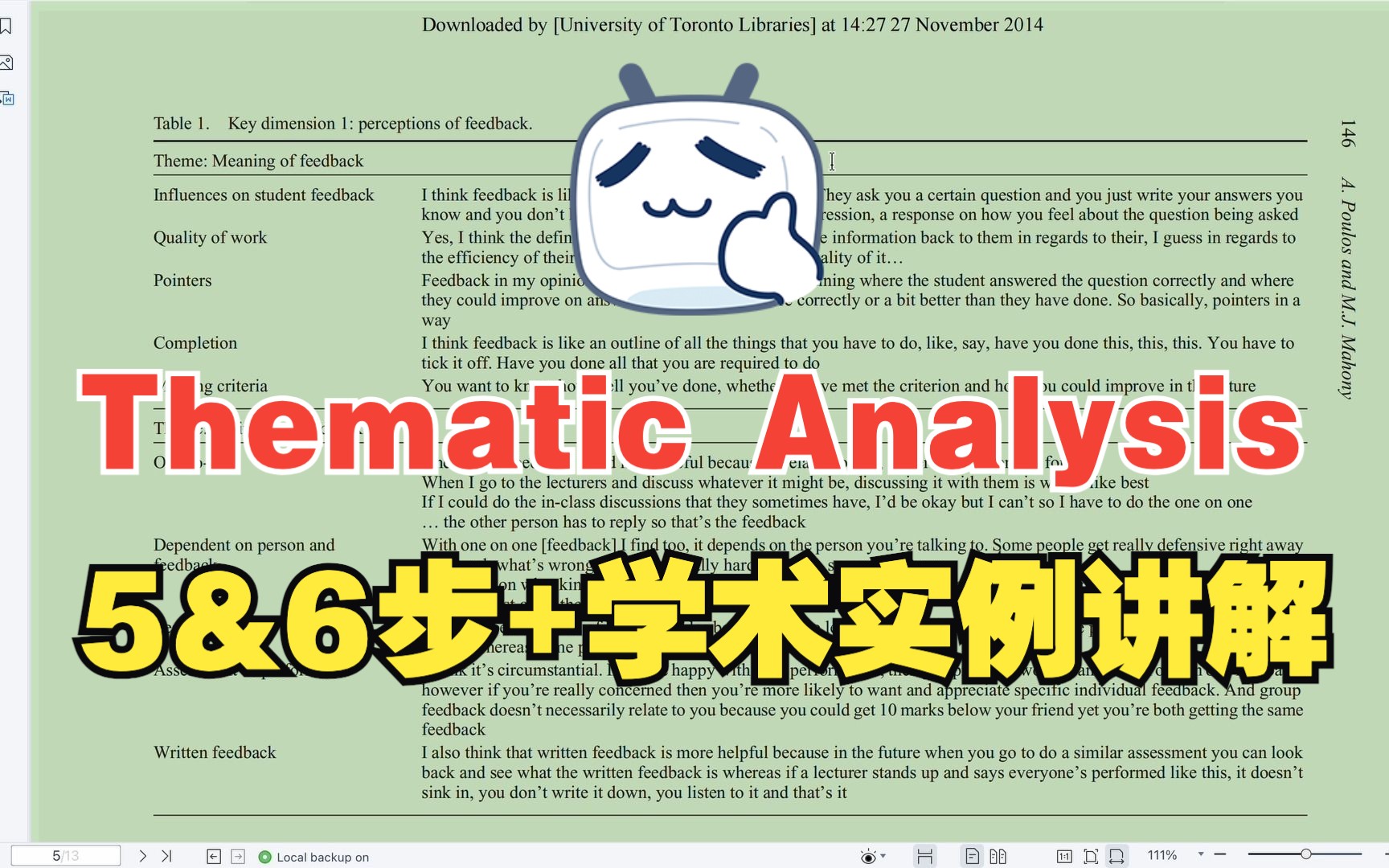 EP.28 Interview数据分析方法⑤ - Thematic Analysis写作实例
