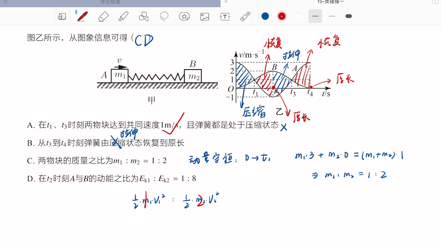高一物理选修一勤思-15-类碰撞(双振子模型和板块模型)-上