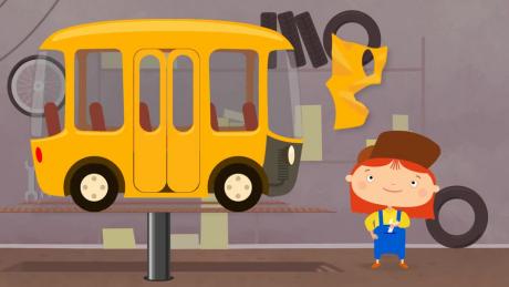 汽车医生小轱辘 英文版 第1集 校车故事