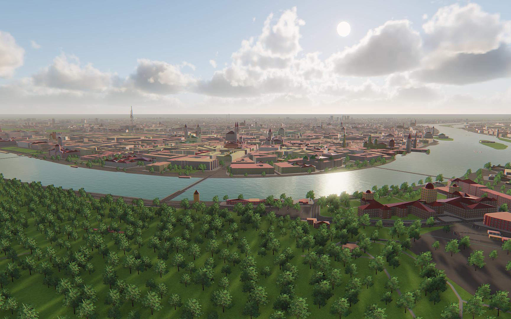 经营模拟风格沙盒游戏 3D中的城市